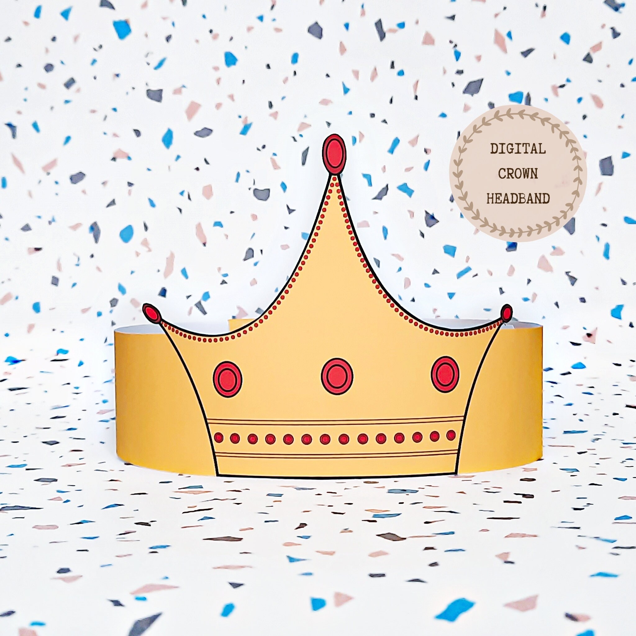 Queen Crown, Paper Hat for Kids, Instant Download Paper Crown, Digital ...