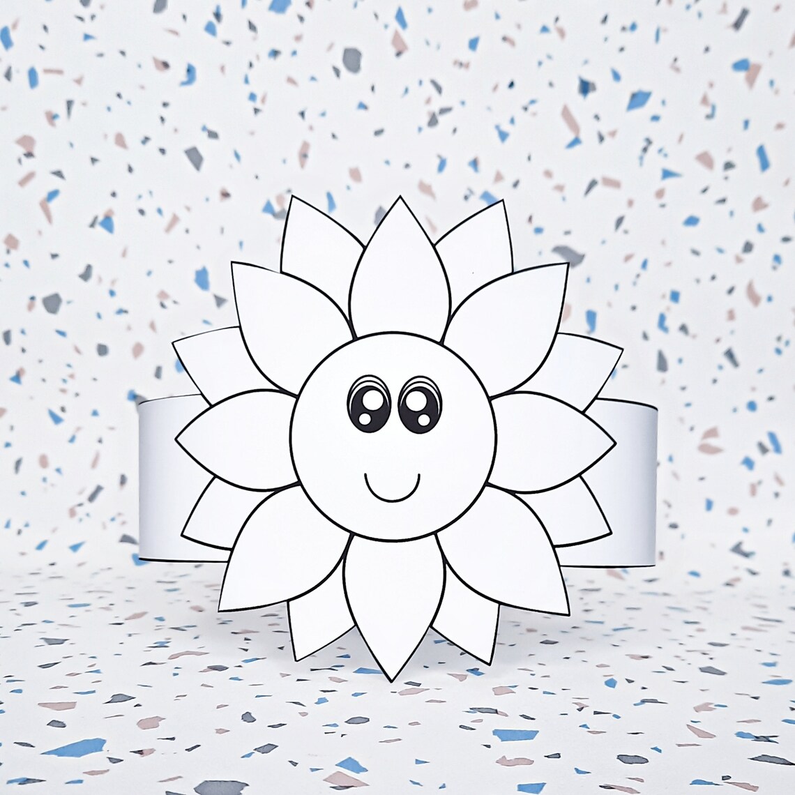 4 Flower Paper Coloring Crowns Flower Paper Hats for Kids - Etsy