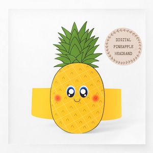 Pineapple Paper Crown,fruit Paper Hat for Kids, Instant Download Paper Crown Fruits, Digital ...