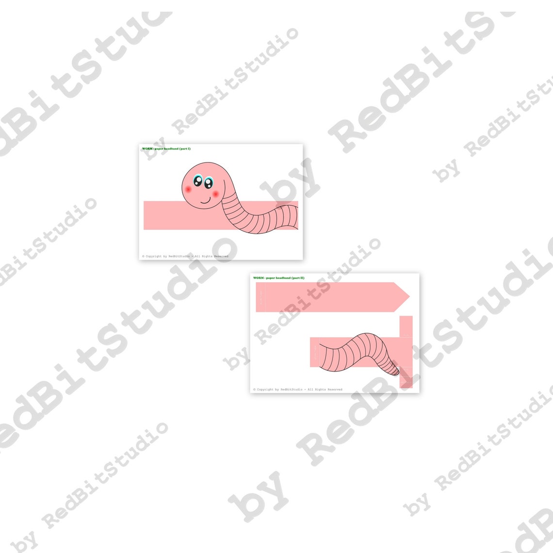 Worm Paper Crown, Animal Paper Hat for Kids, Instant Download Paper ...