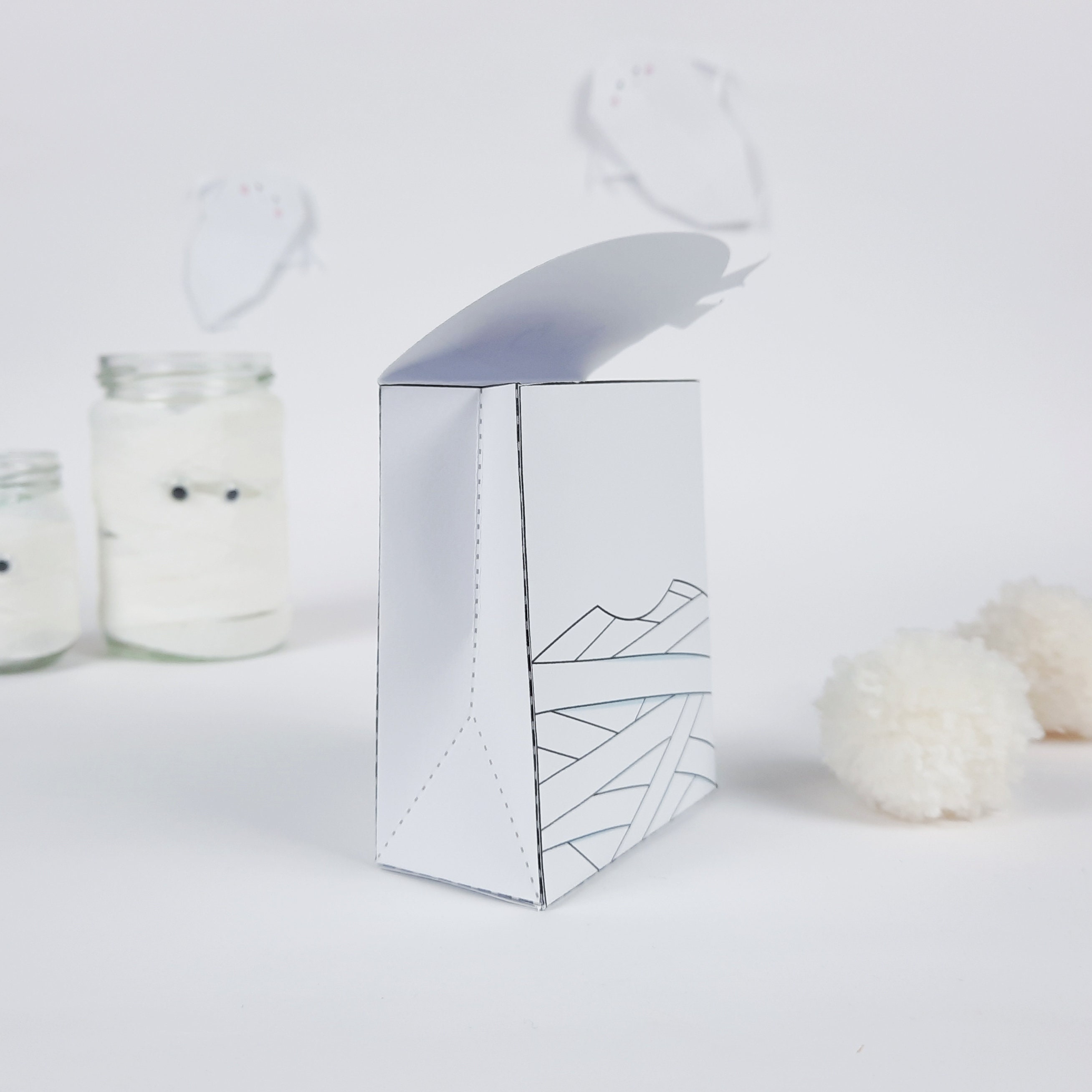 Mummy Gift Box Printable Favor Box Halloween Template to - Etsy