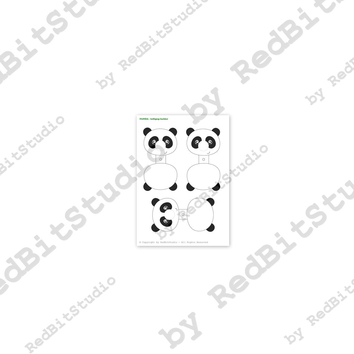 Panda Lollipop, Instant Download Lollipop Holder,pdf File, Digital ...