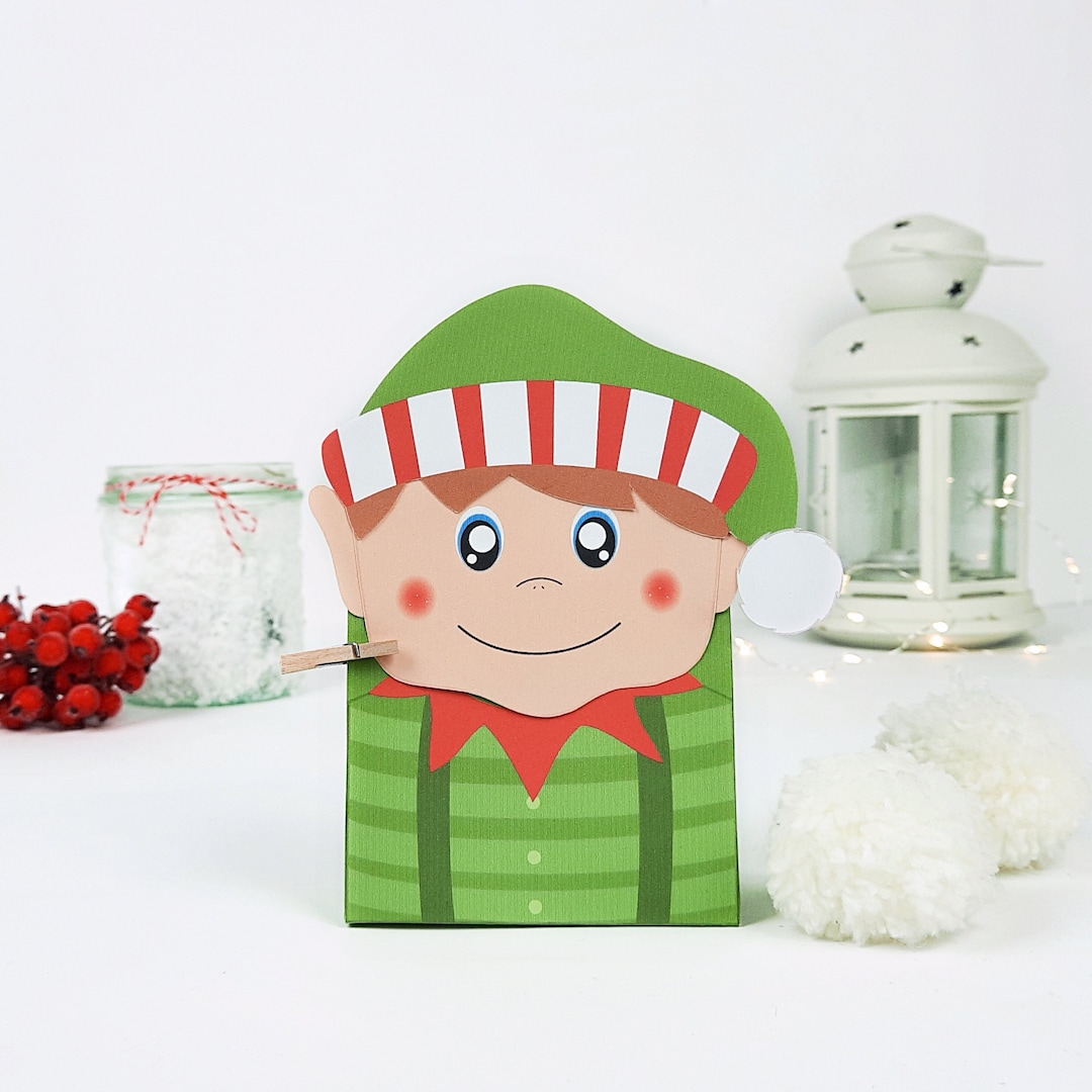 Elf Gift Box Printable, Favor Box Christmas, Template to Assemble Box ...