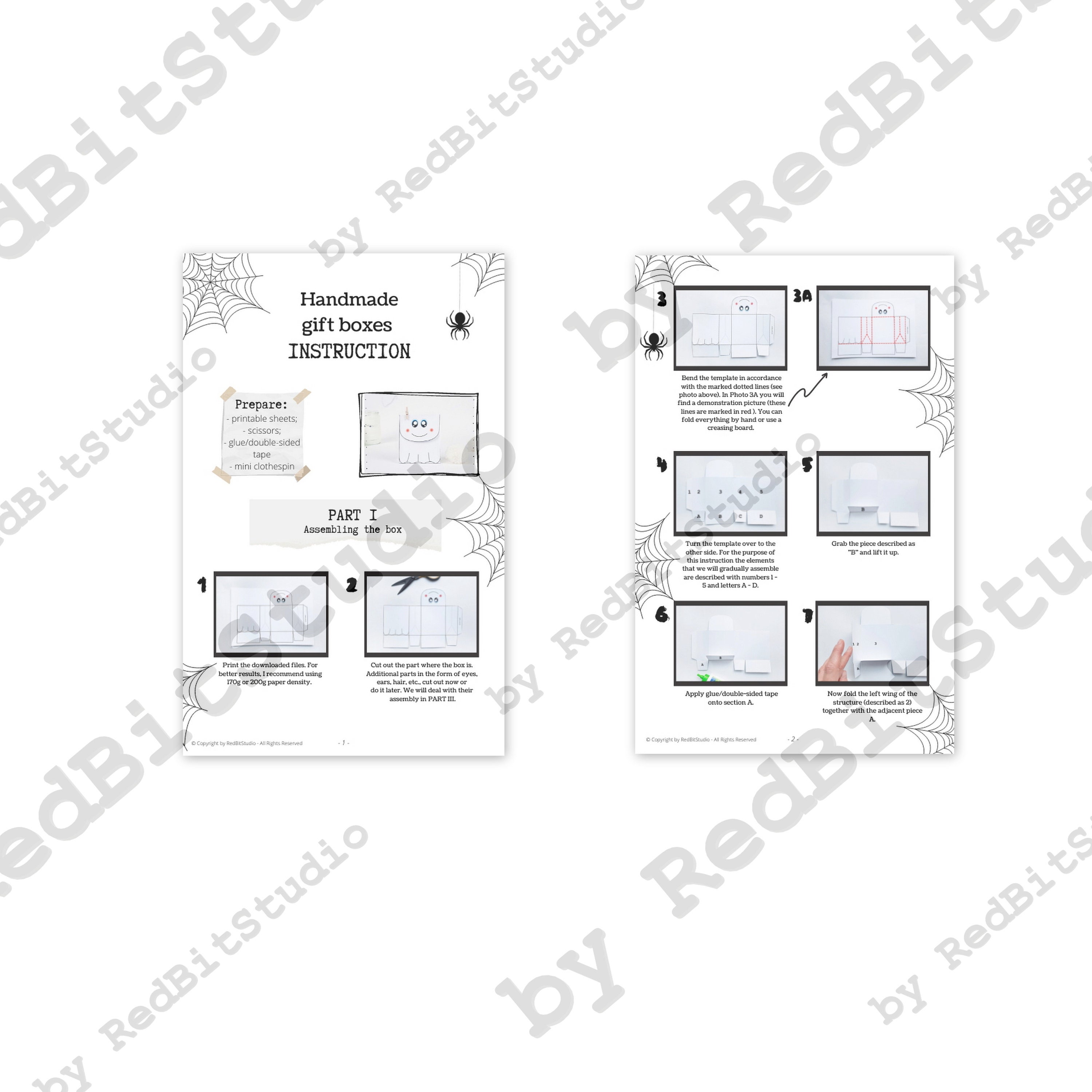 Bat Gift Box Printable Favor Box Halloween Template to - Etsy