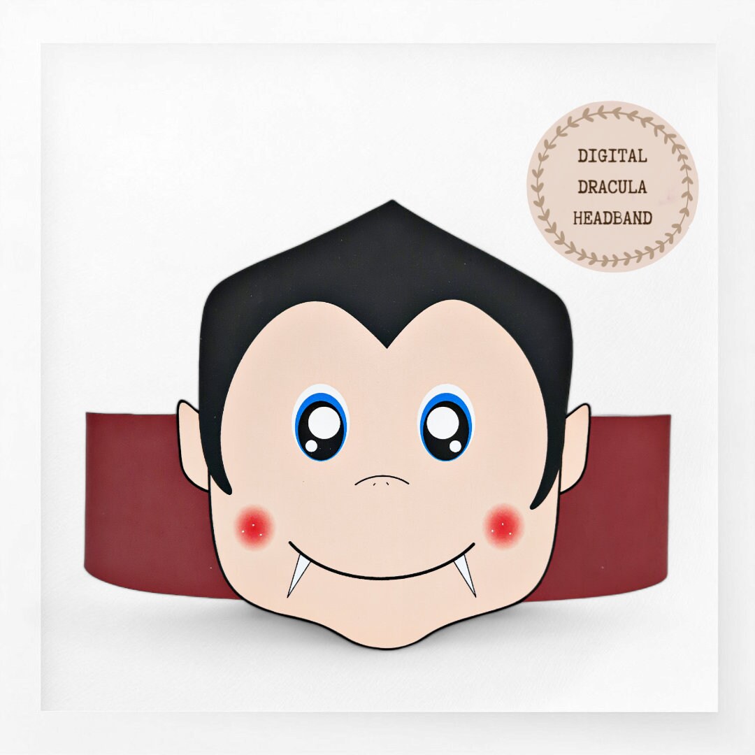 Dracula Paper Crown, Halloween Paper Hat for Kids, Instant Download ...