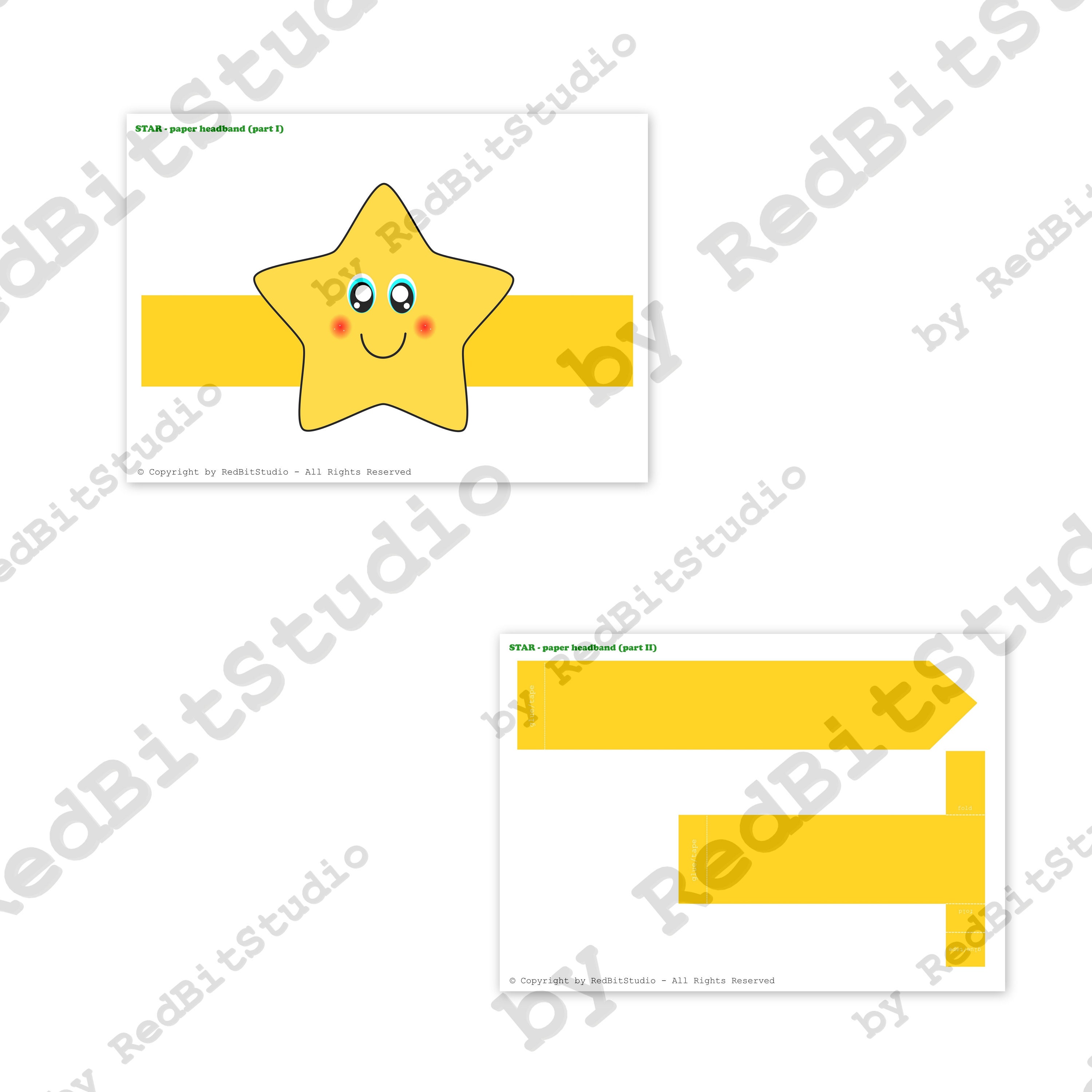 Star Paper Crown, Christmas Paper Hat for Kids, Instant Download Paper ...