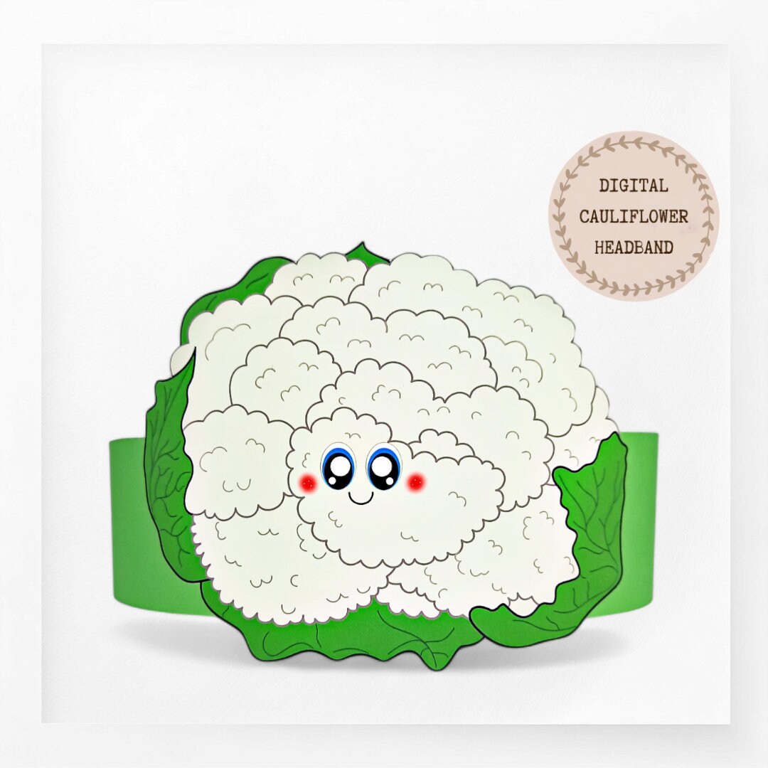 Cauliflower Paper Crown,vegetable Paper Hat for Kids,instant Download ...