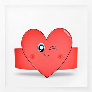 4 Heart Paper Crowns,valentine's Day Hats for Kids,instant Download ...