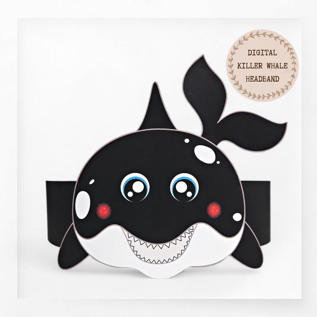 Killer Whale Paper Crown, Animal Paper Hat for Kids, Instant Download ...