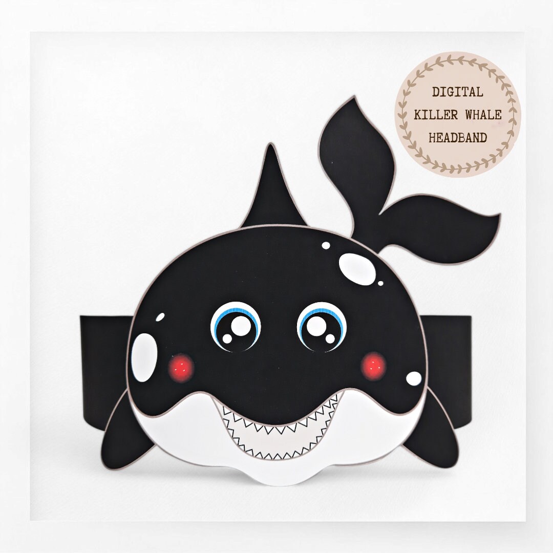 Killer Whale Paper Crown, Animal Paper Hat for Kids, Instant Download ...