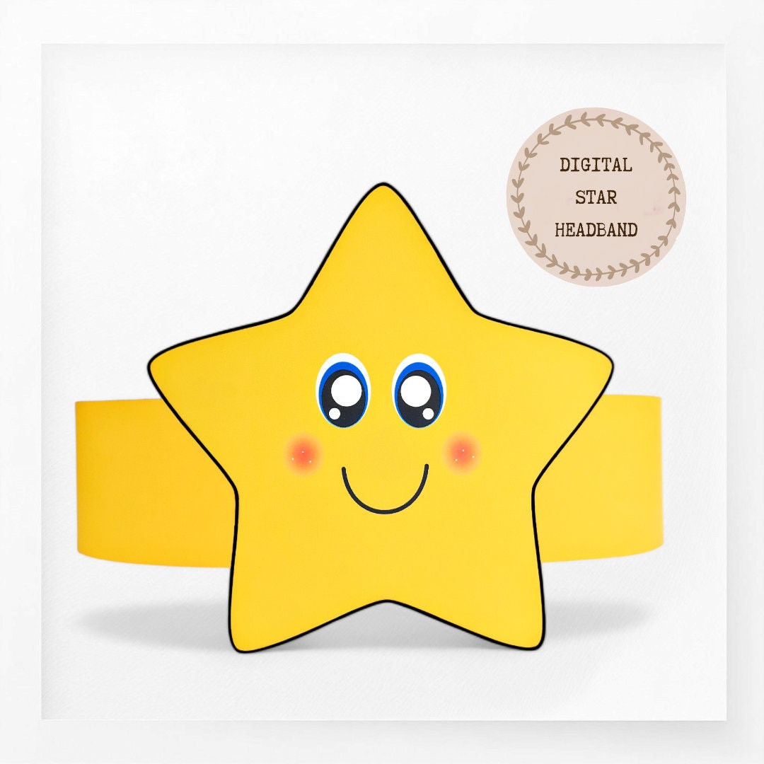 Star Paper Crown, Christmas Paper Hat for Kids, Instant Download Paper ...