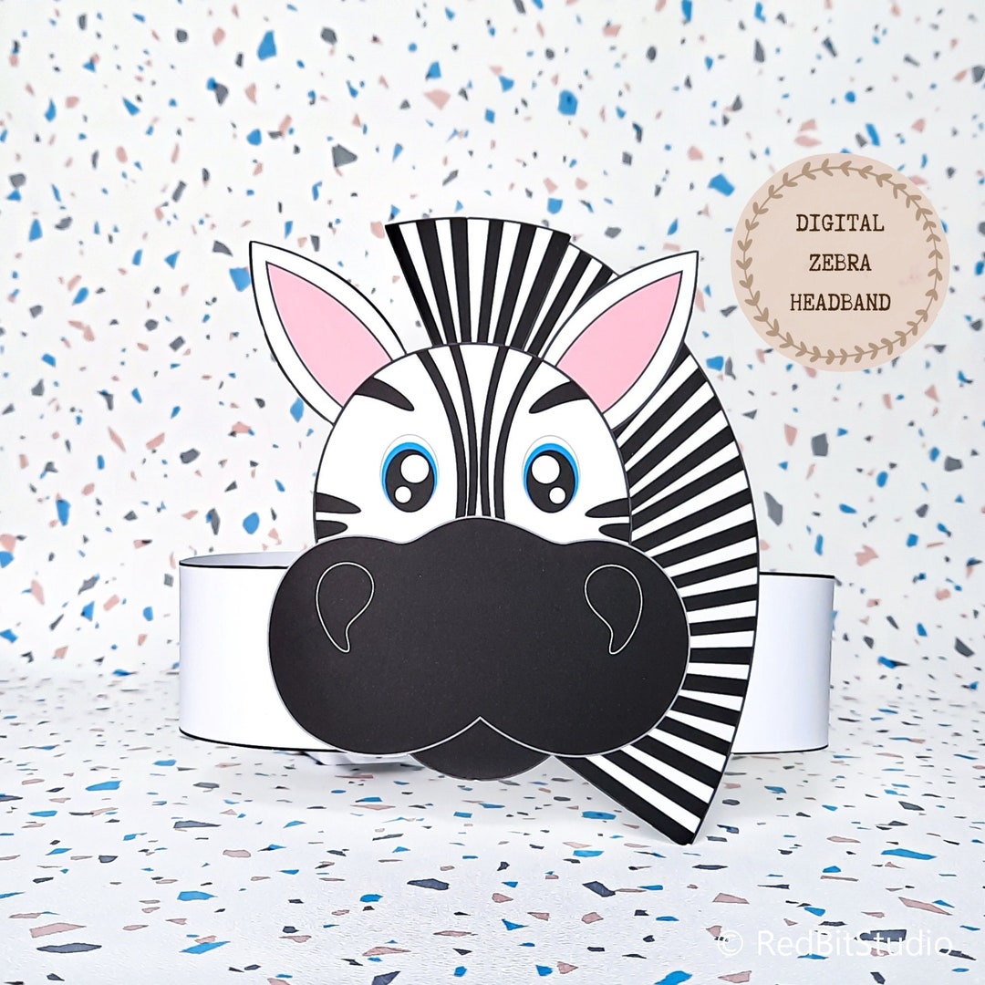 Zebra Paper Crown, Animal Paper Hat for Kids, Instant Download Paper ...