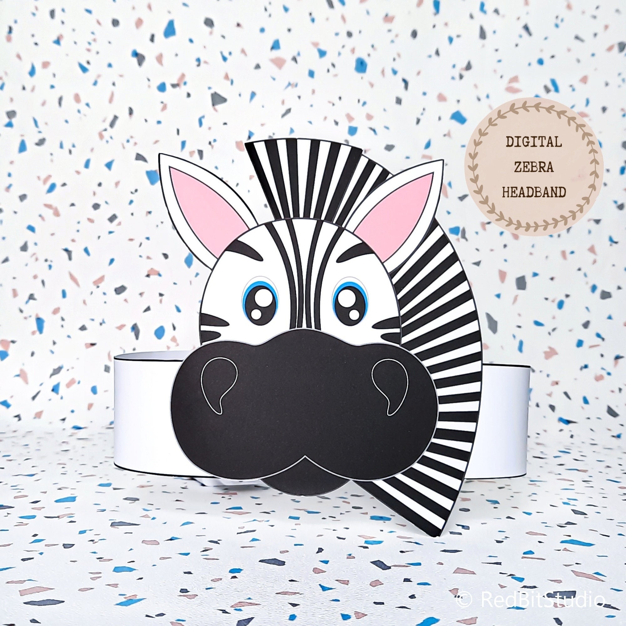 Zebra Paper Crown, Animal Paper Hat for Kids, Instant Download Paper ...