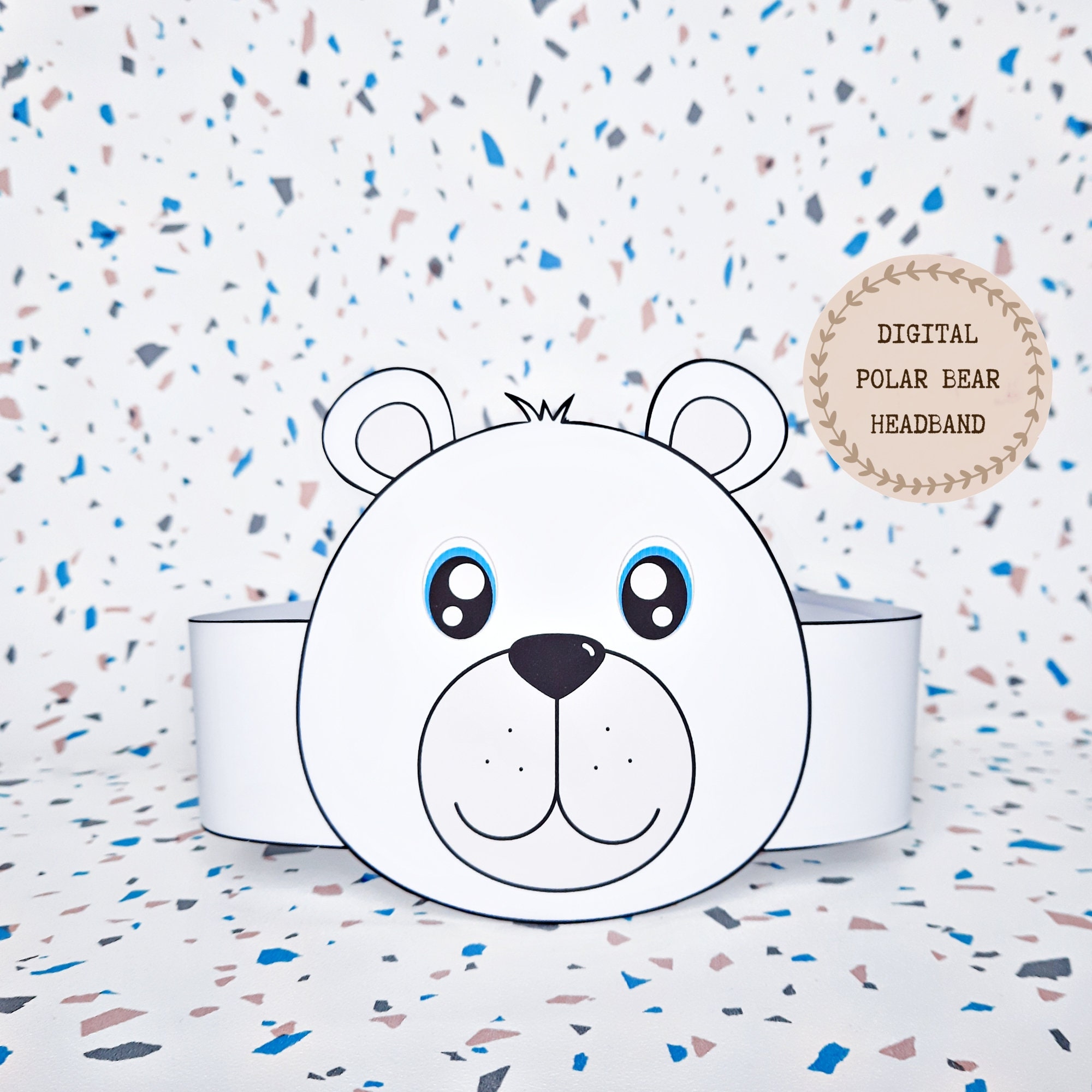 Polar Bear Paper Crown, Animal Paper Hat for Kids, Instant Download ...