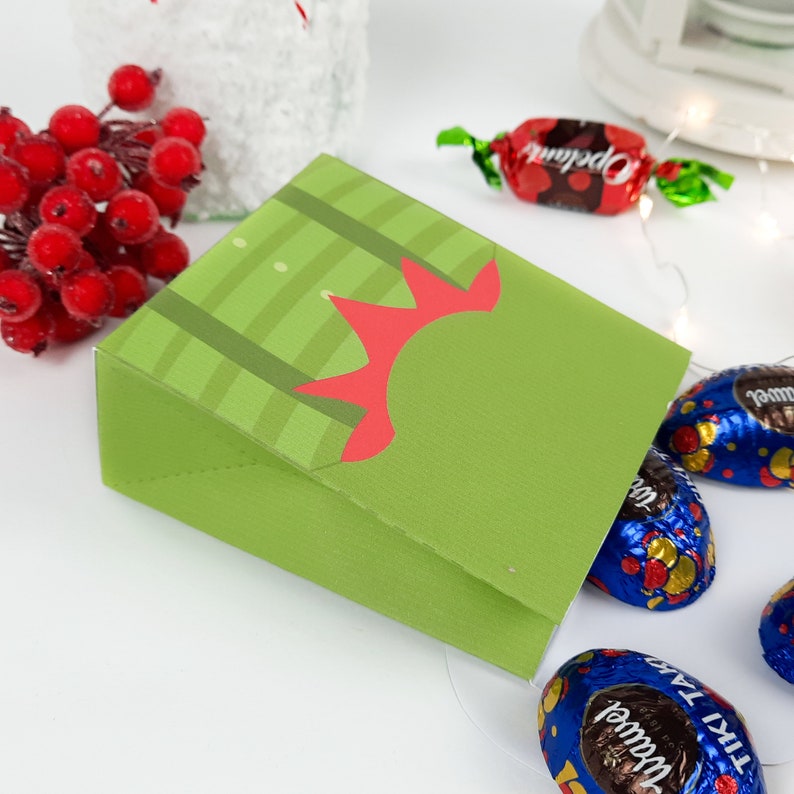 Elf Gift Box Printable Favor Box Christmas Template to - Etsy