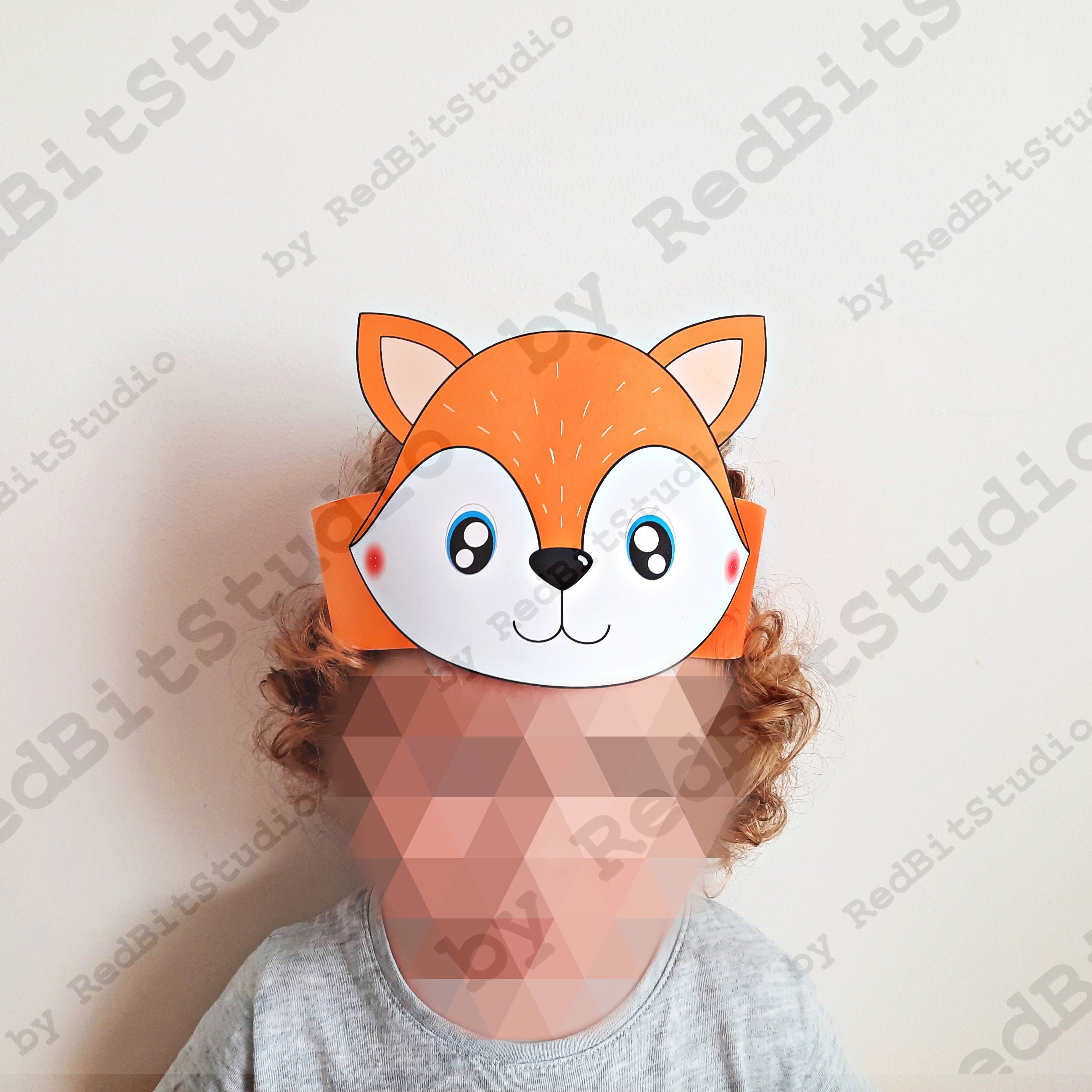 Fox Paper Crown, Animal Paper Hat for Kids, Instant Download Paper ...