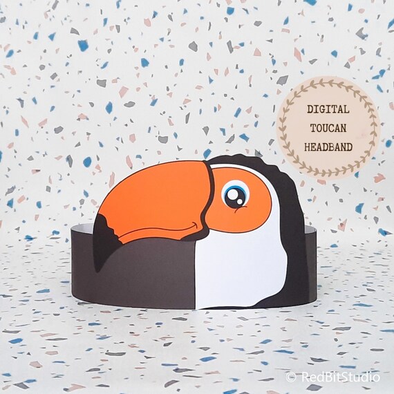 Toucan Paper Crown Animal Paper Hat for Kids Instant - Etsy