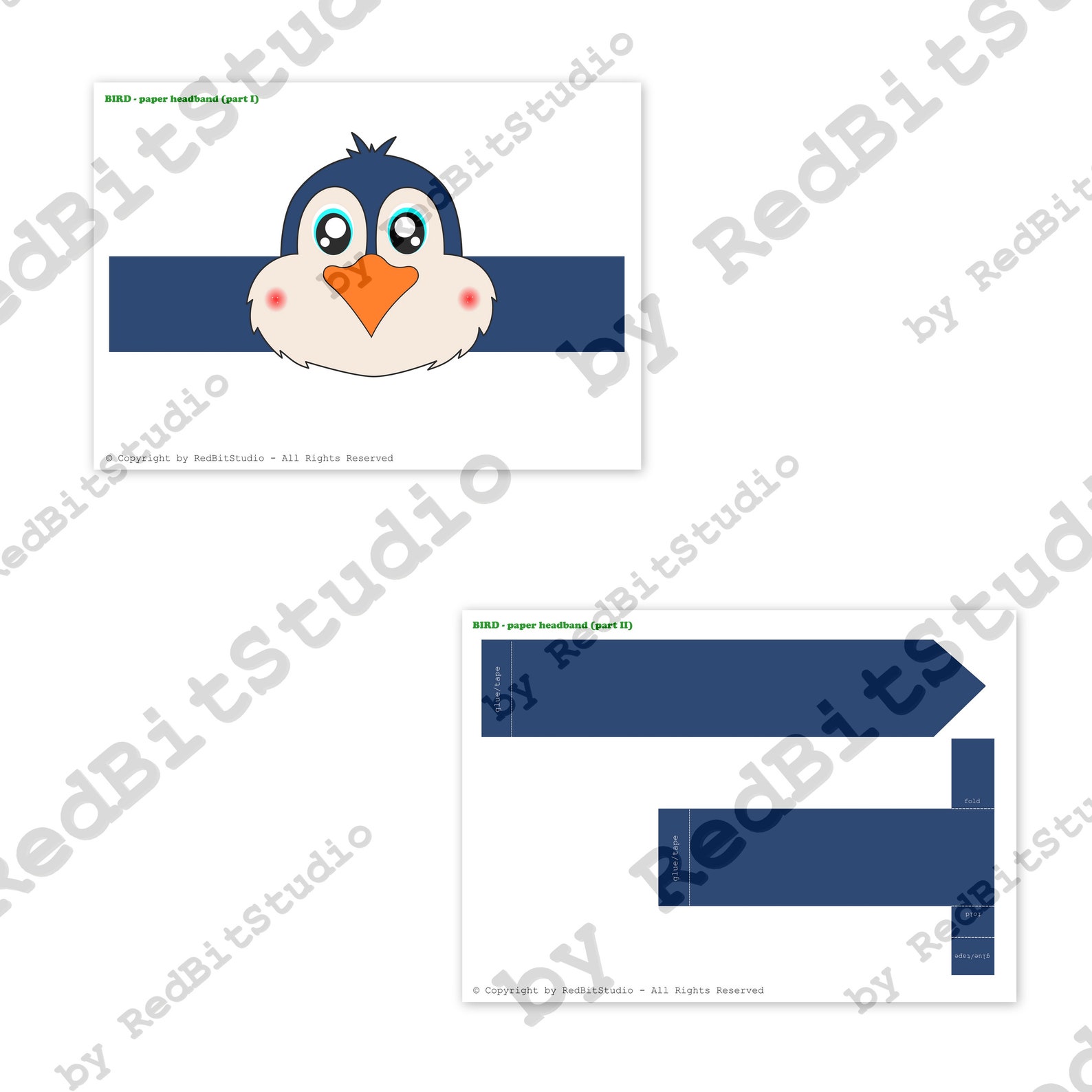 Bird Paper Crown, Animal Paper Hat for Kids, Instant Download Paper ...