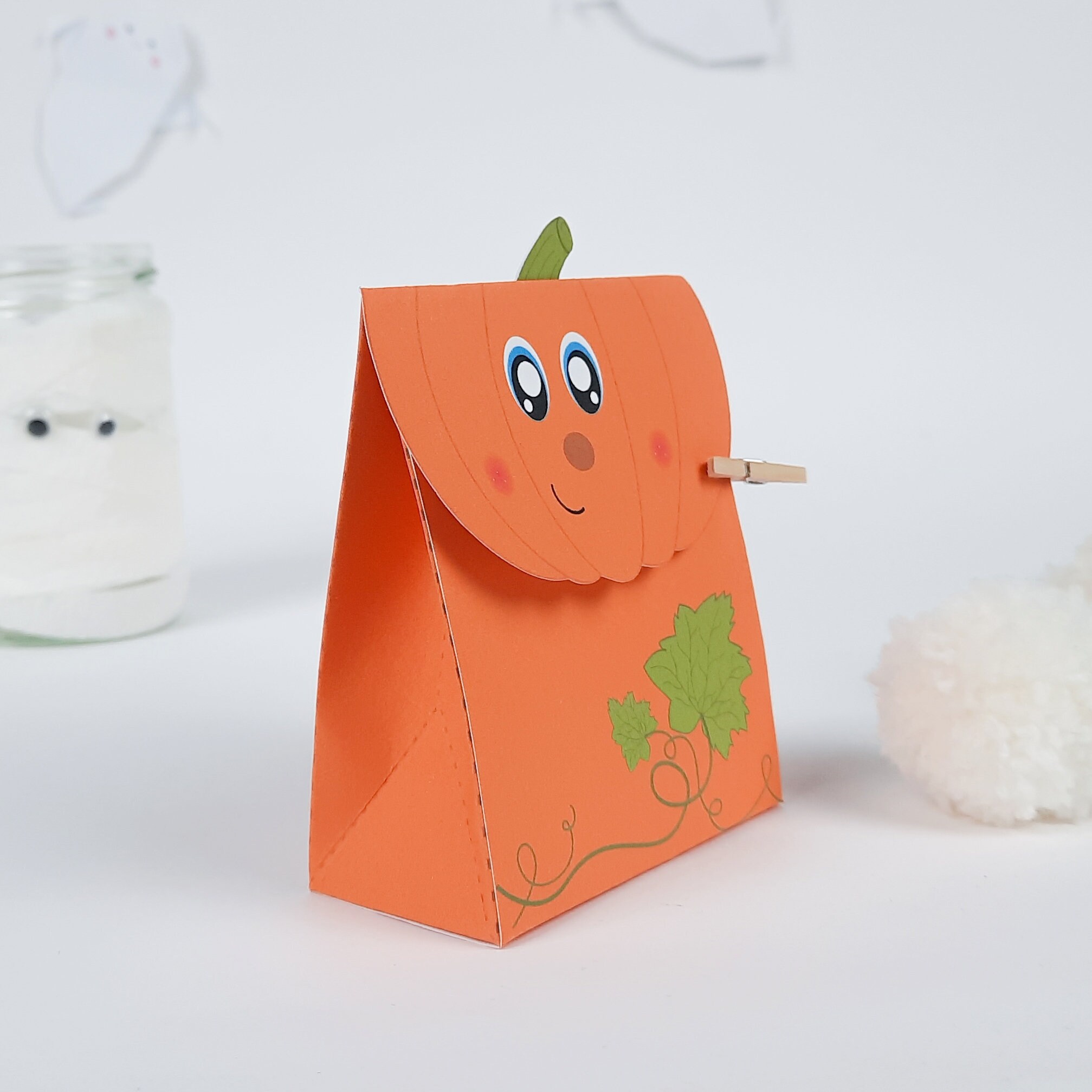 Pumpkin Gift Box Printable Favor Box Halloween Template to - Etsy