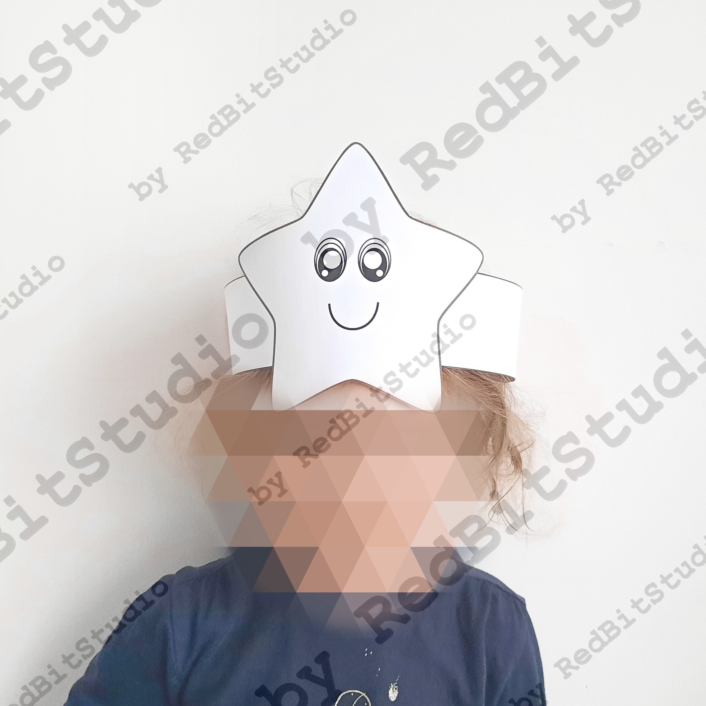 Star Paper Coloring Crown, Christmas Paper Hat for Kids, Instant ...