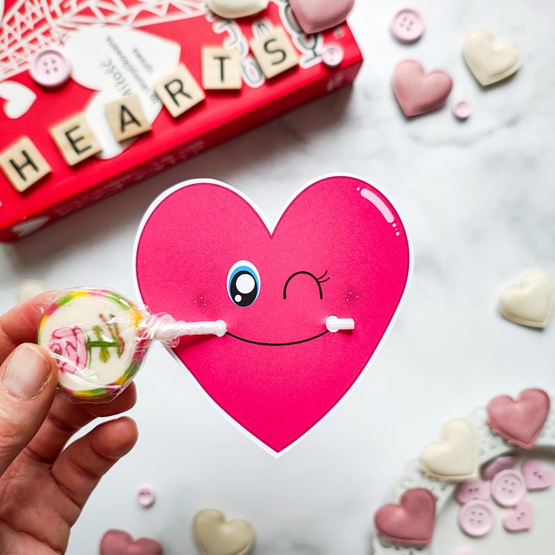 Heart Lollipop,instant Download,valentine's Day Lollipop Holder,pdf ...