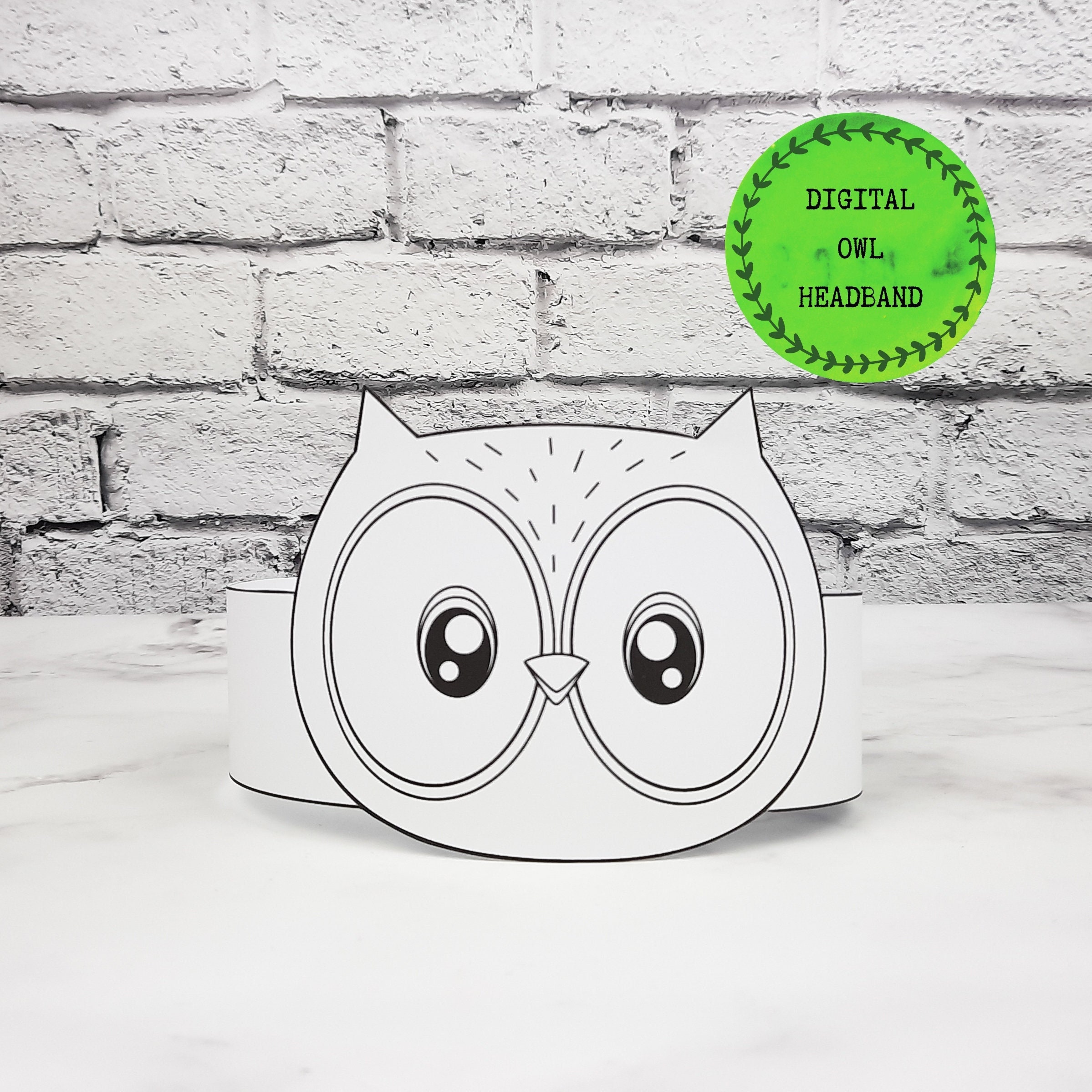 Owl Paper Coloring Crown, Animal Paper Hat for Kids, Instant Download ...
