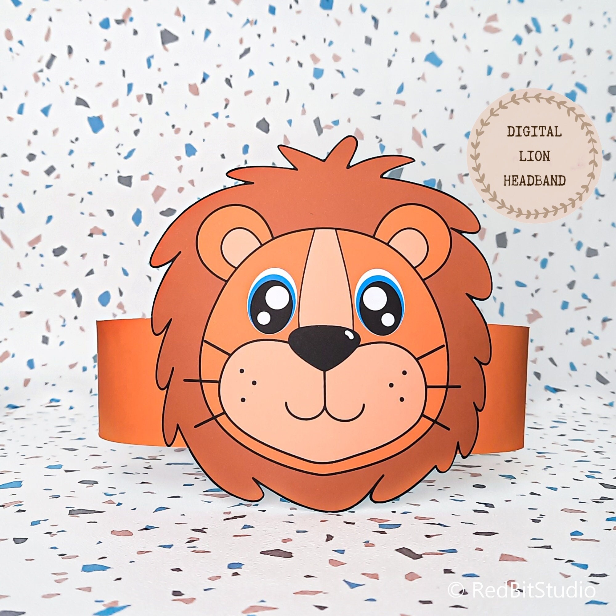 Lion Paper Crown, Animal Paper Hat for Kids, Instant Download Paper ...
