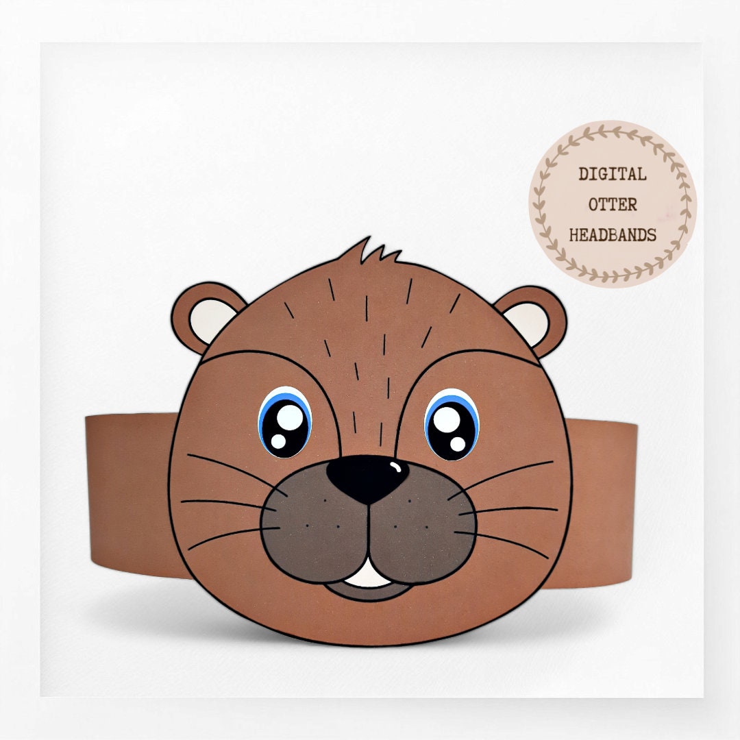 Otter Paper Crown, Animal Paper Hat for Kids, Instant Download Paper ...