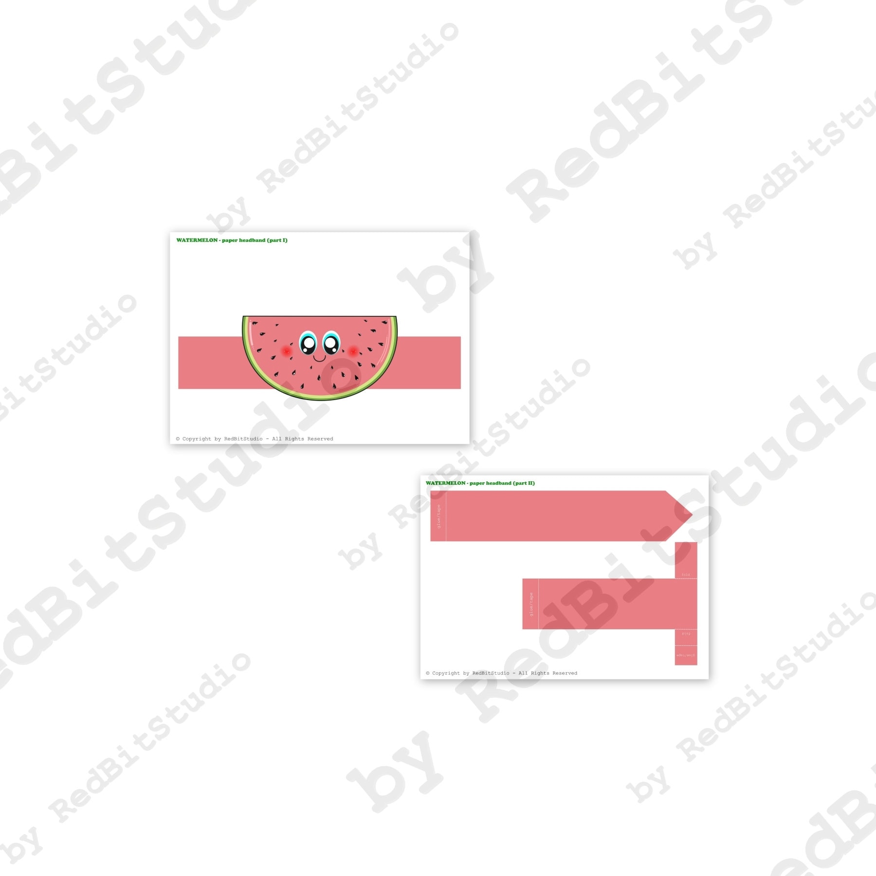 Watermelon Paper Crown,fruit Paper Hat for Kids, Instant Download Paper ...