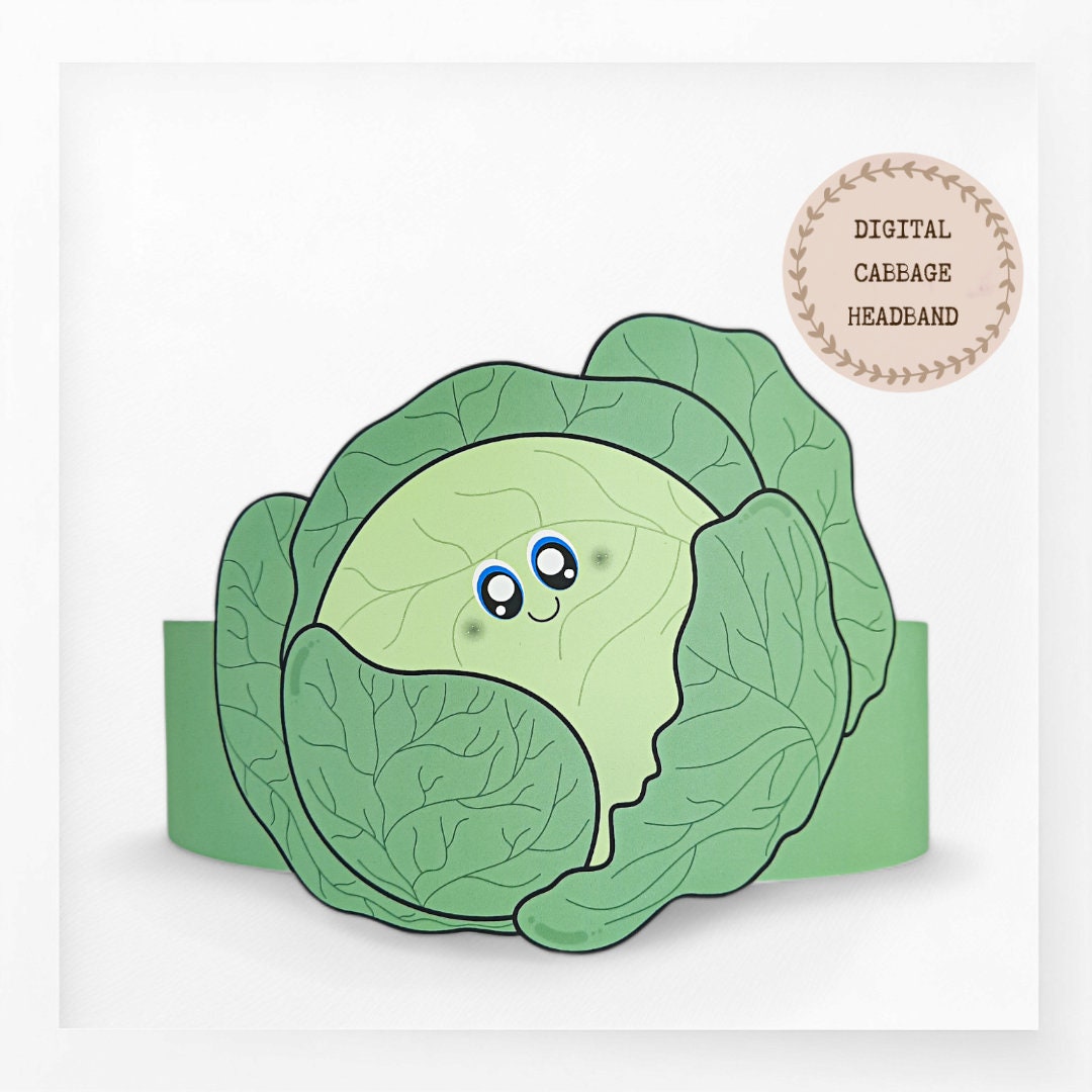 Cabbage Paper Crown,vegetable Paper Hat for Kids,instant Download Paper ...