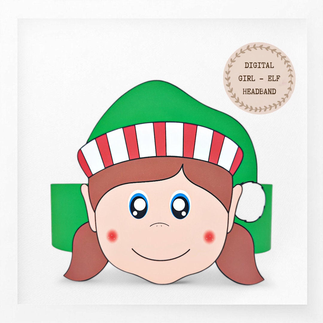 Girl - Elf Paper Crown, Christmas Paper Hat for Kids, Instant Download ...