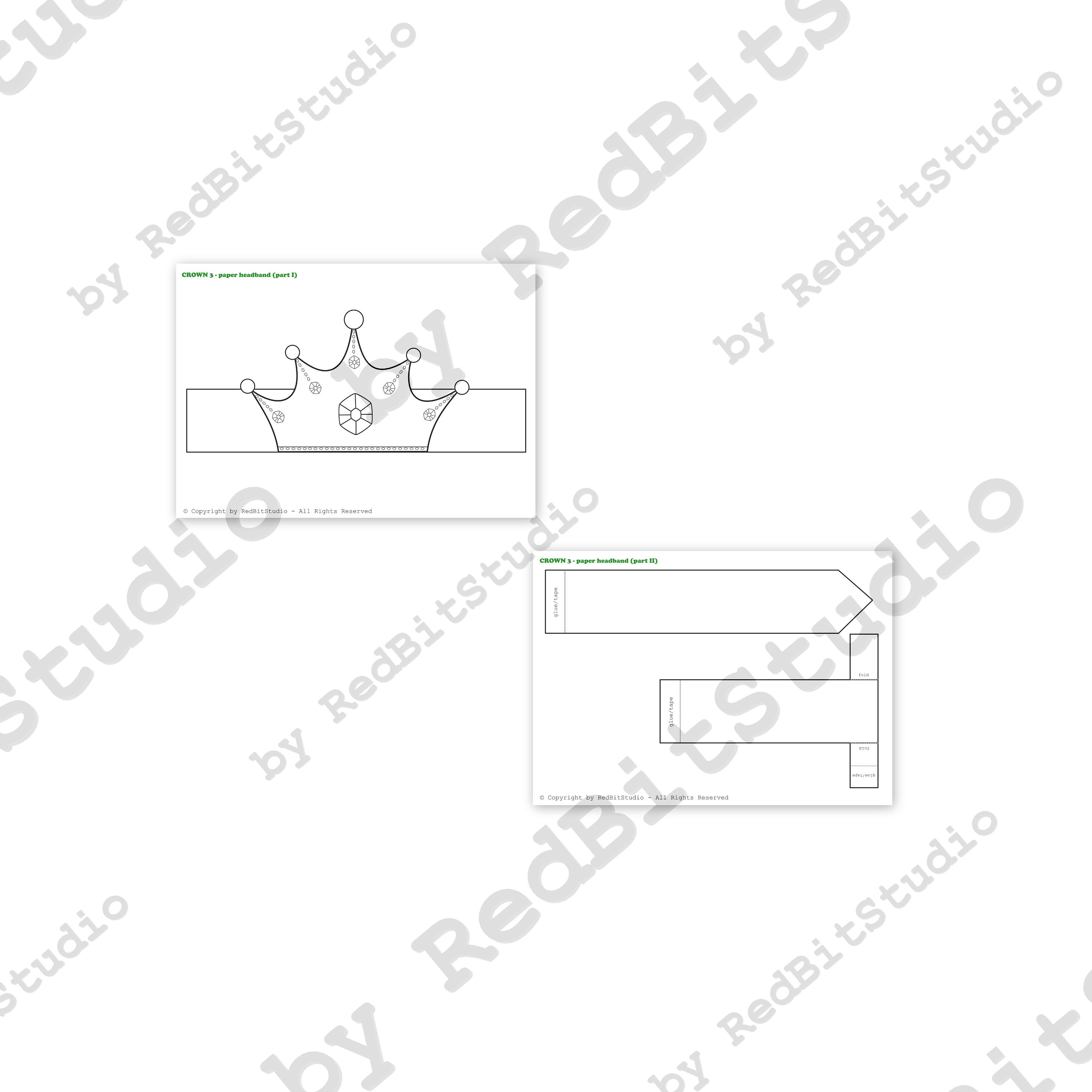 Princess Crown Paper Coloring Headband, Animal Paper Hat for Kids ...