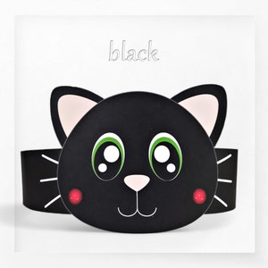 4 Cats Paper Crowns, Cats Paper Hats for Kids, Instant Download Paper ...