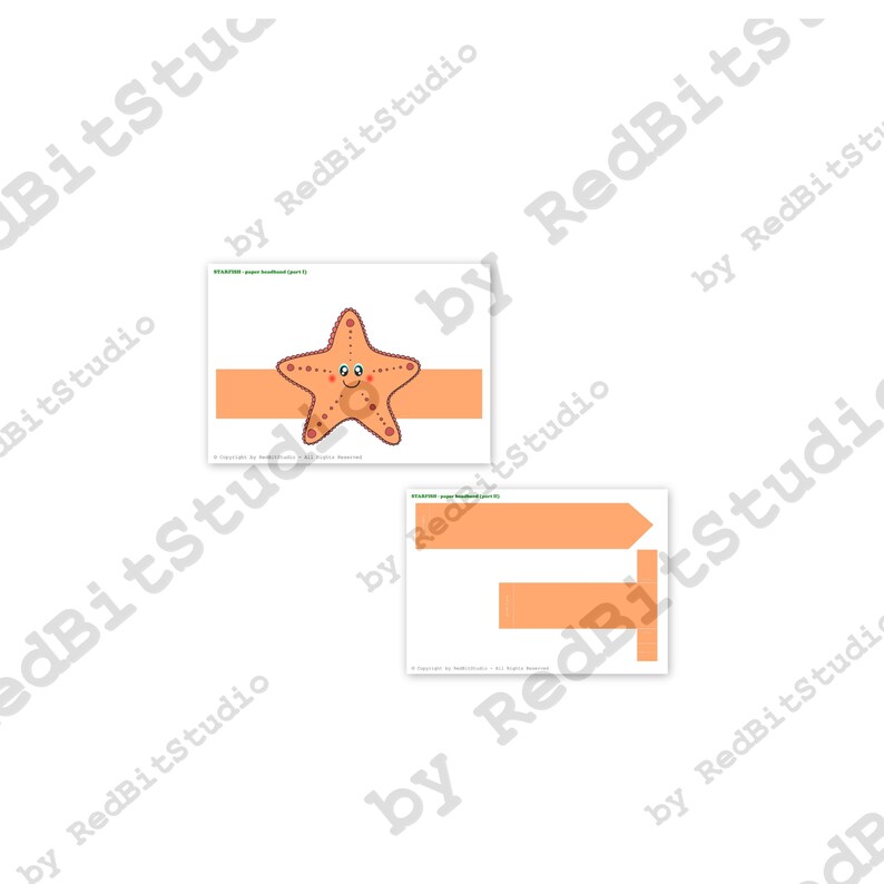 Starfish Paper Crown, Animal Paper Hat for Kids, Instant Download Paper ...
