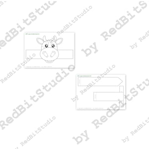 Cow Paper Coloring Crown, Animal Paper Hat for Kids, Instant Download ...