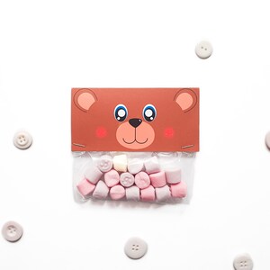 Bear Bag Topper, Birthday Treat Bag Toppers, Instant Download Favor Bag ...