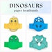 4 Dinosaur Paper Crowns, Dino Paper Hats for Kids, Instant Download ...