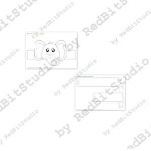 Elephant Paper Coloring Crown, Animal Paper Hat for Kids, Instant ...