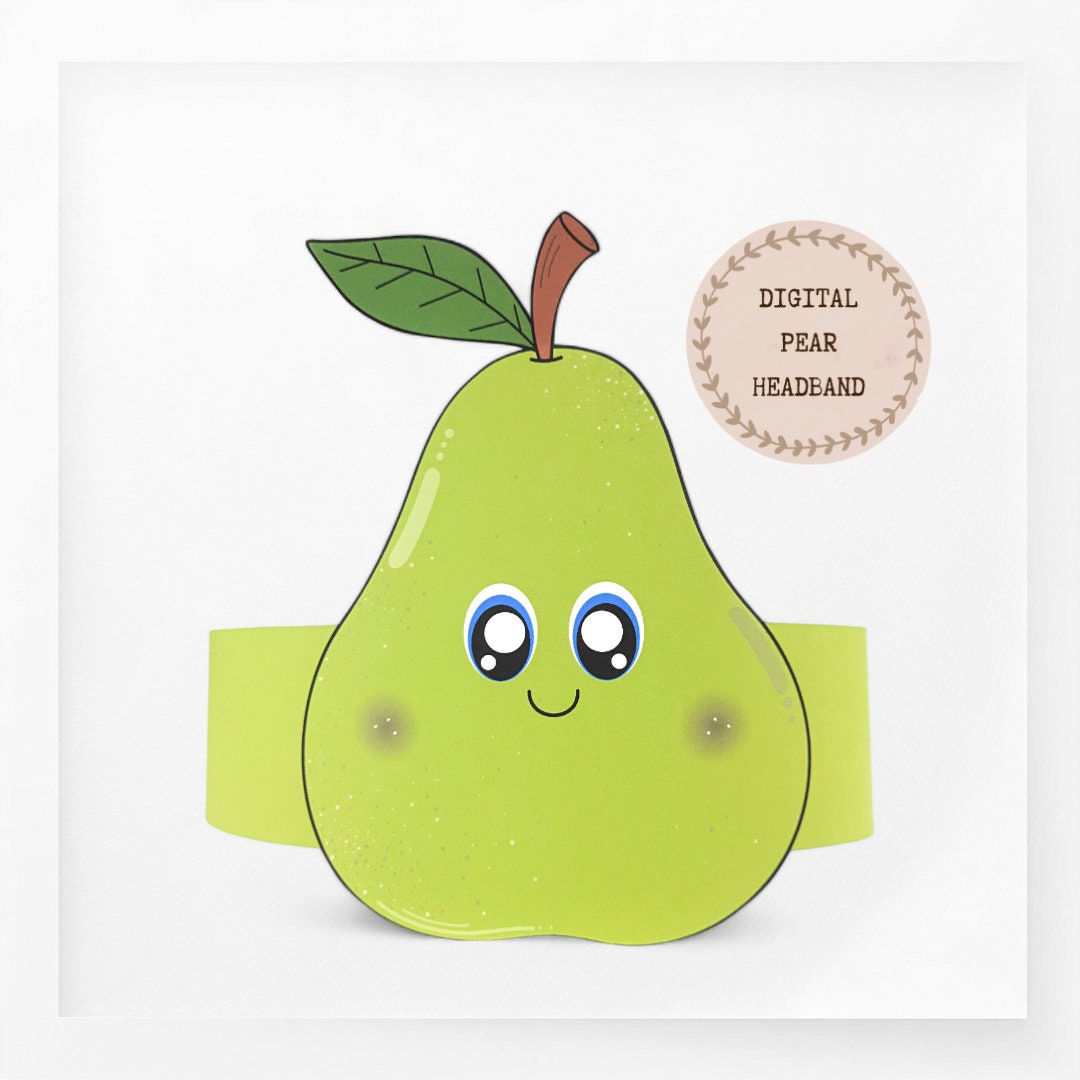 Pear Paper Crown,fruit Paper Hat for Kids, Instant Download Paper Crown ...