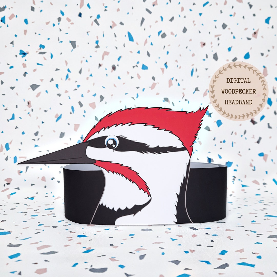 Woodpecker Paper Crown Bird Paper Hat for Kids Instant - Etsy