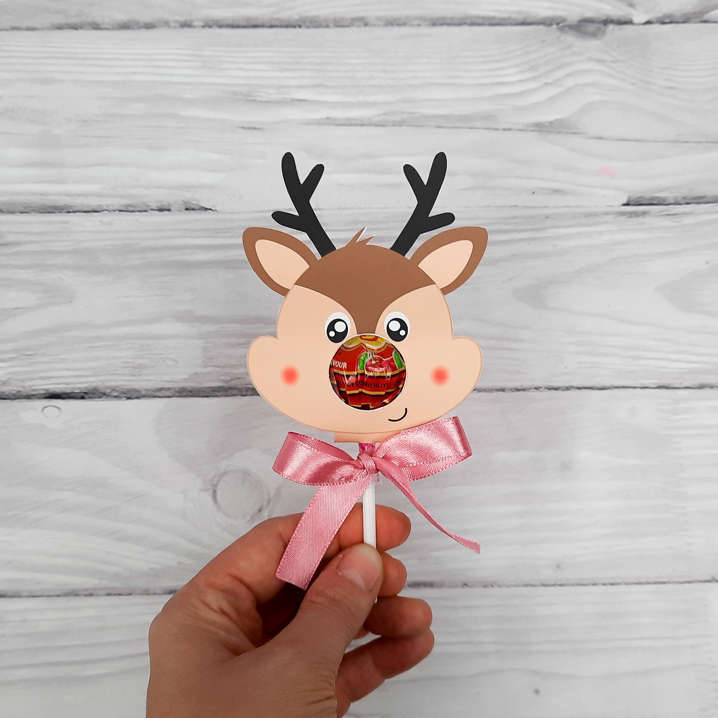 Reindeer Lollipop, Instant Download Lollipop Holder,pdf File, Digital ...