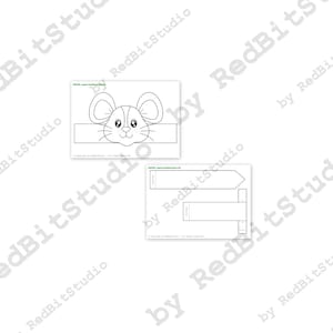 Mouse Paper Coloring Crown,animal Paper Hat for Kids,instant Download ...