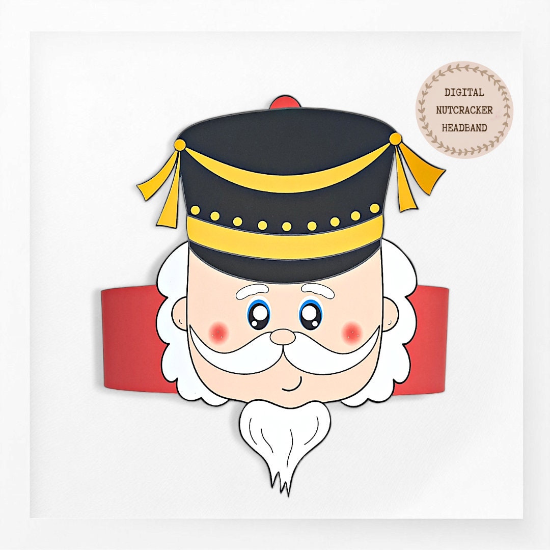 Nutcracker Paper Crown, Christmas Paper Hat for Kids, Instant Download ...