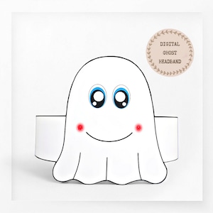 Ghost Paper Crown, Halloween Paper Hat for Kids, Instant Download Paper ...