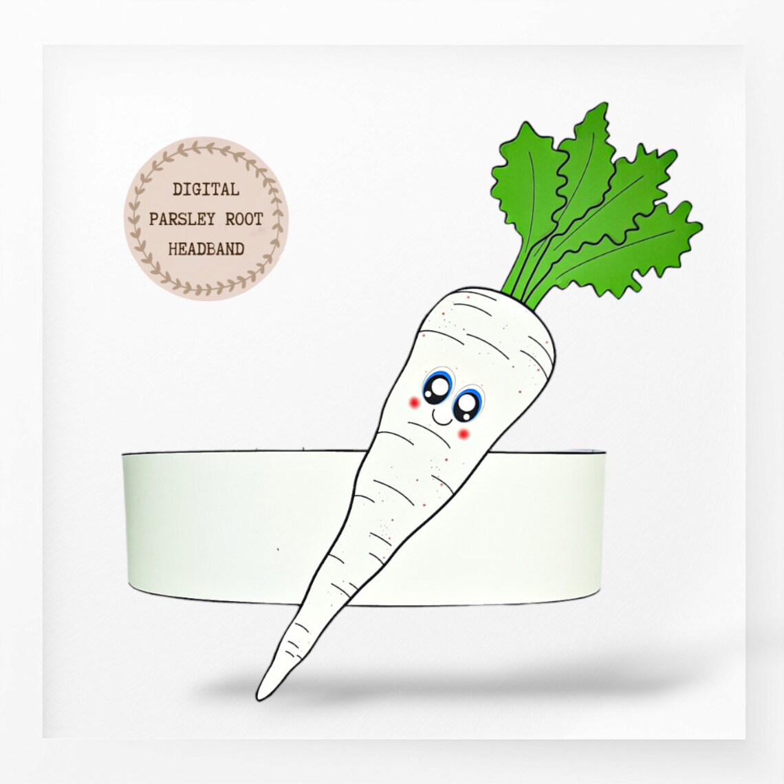 Parsley Root Paper Crown,vegetable Paper Hat for Kids,instant Download ...