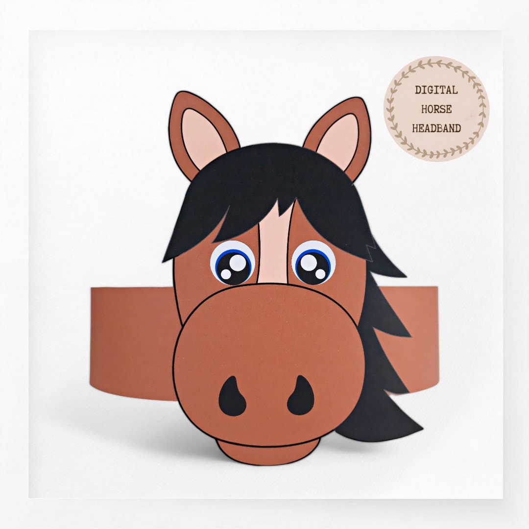 Horse Paper Crown, Animal Paper Hat for Kids, Instant Download Paper ...