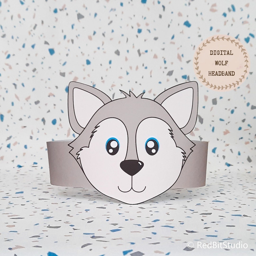 Wolf Paper Crown, Animal Paper Hat for Kids, Instant Download Paper ...