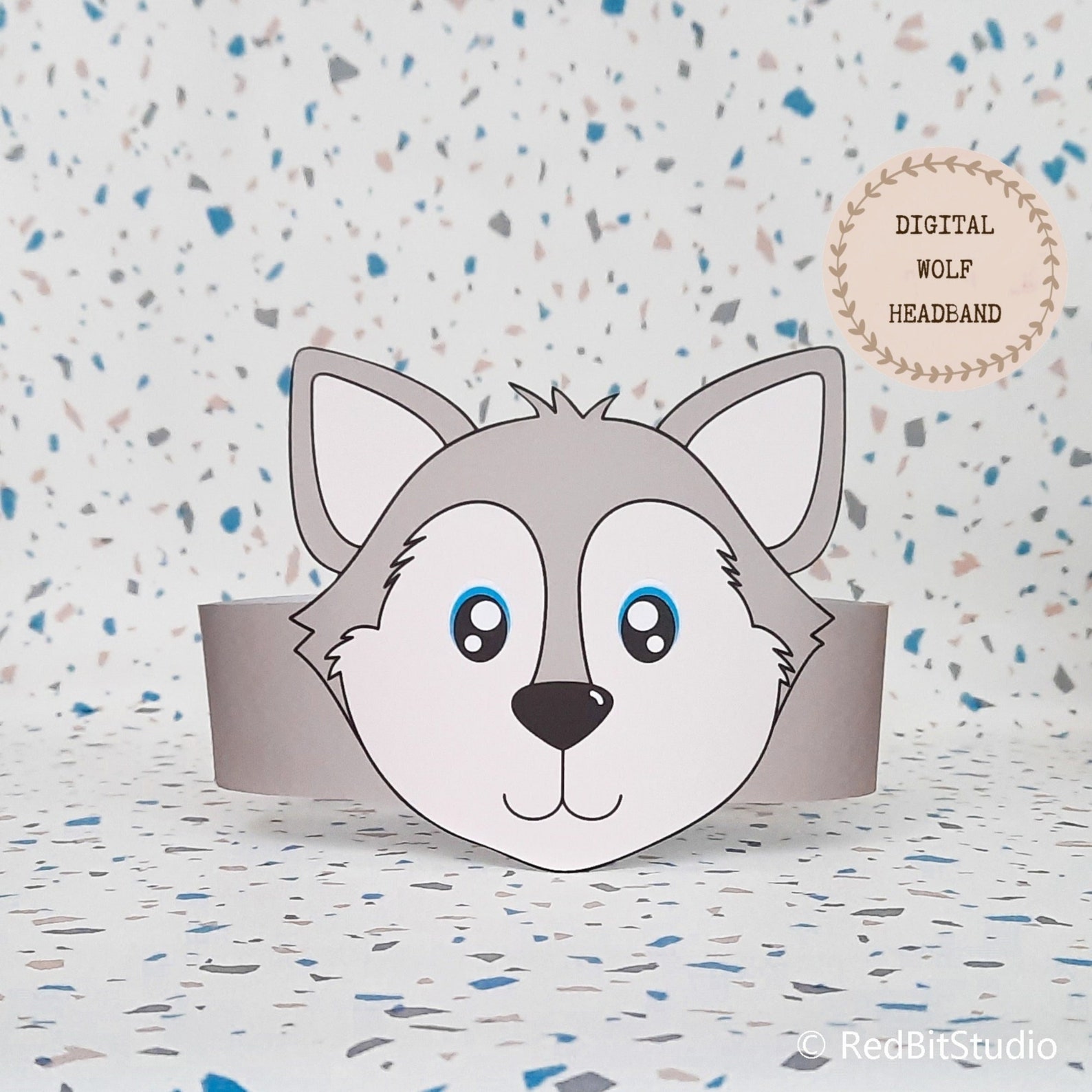 Wolf Paper Crown, Animal Paper Hat for Kids, Instant Download Paper ...