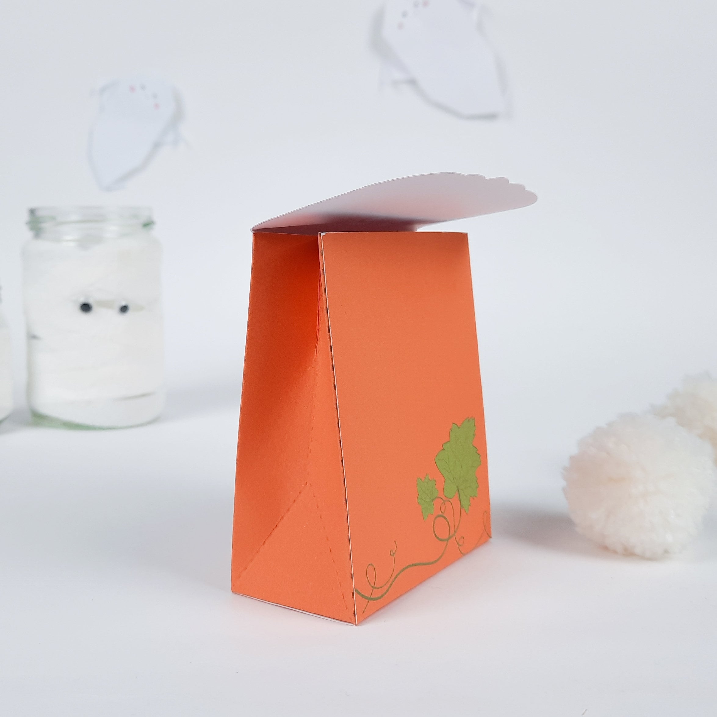 Pumpkin Gift Box Printable Favor Box Halloween Template to - Etsy