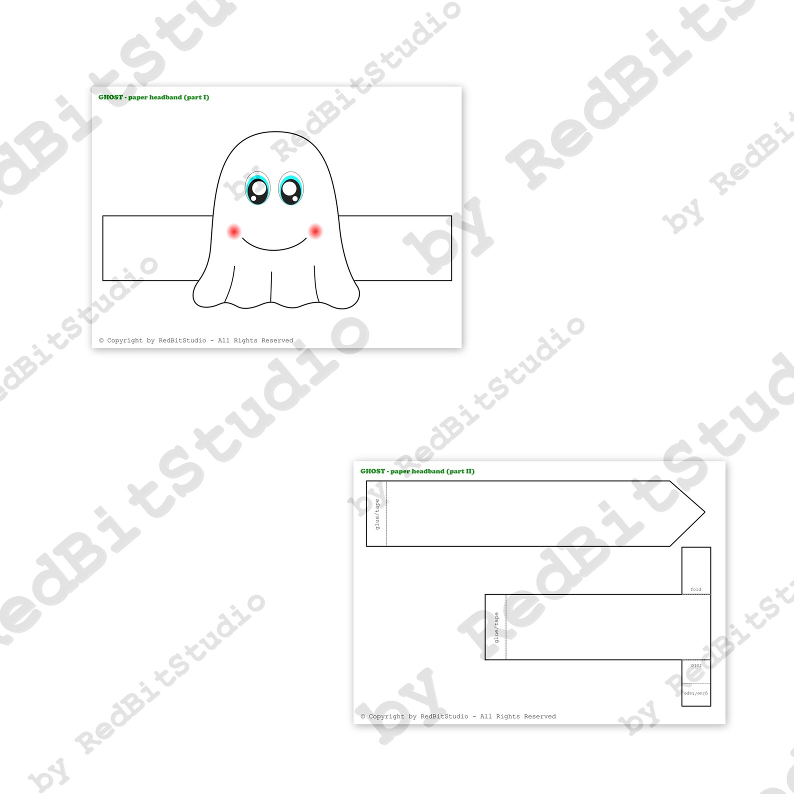 Ghost Paper Crown, Halloween Paper Hat for Kids, Instant Download Paper ...